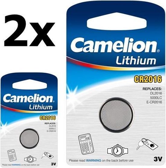 2 Stuks - Camelion CR2016 Professional Electronics 3V 90mAh Lithium knoopcel | bol.com
