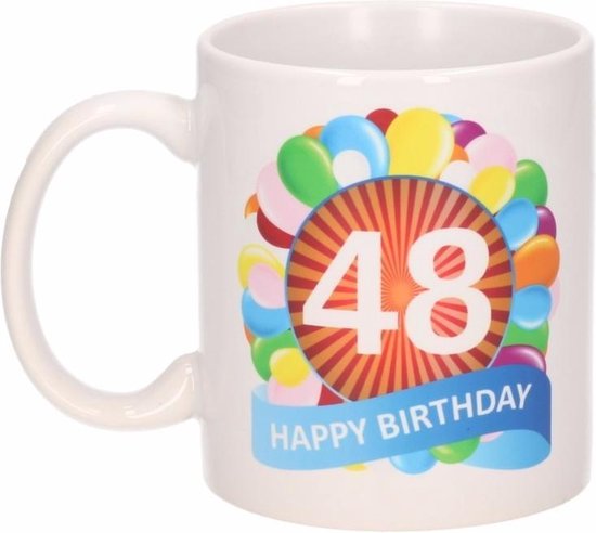 Verjaardag ballonnen mok / beker 48 jaar | bol