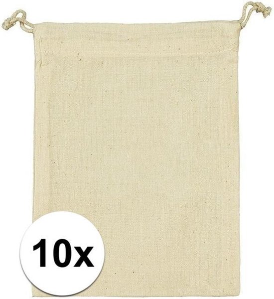 10 X Uitdeelzakje Met Koord 10 X 14 Cm Bedrukbaar Uitdeel Zakje Bol