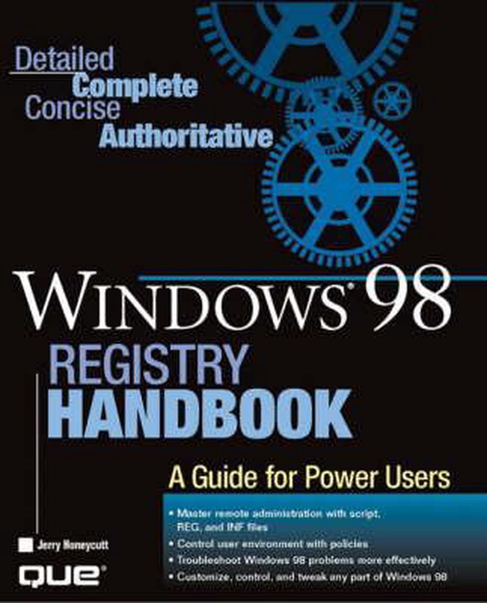 Windows 98 Registry Handbook, Jerry Honeycutt | 9780789719478 | Boeken ...