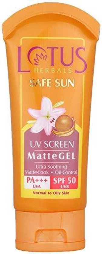 Lotus Herbals Safe Sun Uv Screen Matte Gel Zonnebrand Spf 50 50g
