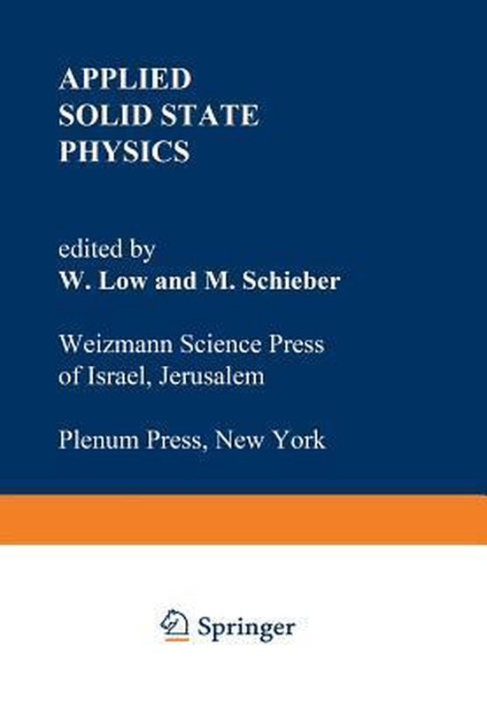 Applied Solid State Physics | 9781468418569 | W. Low | Boeken | bol.com