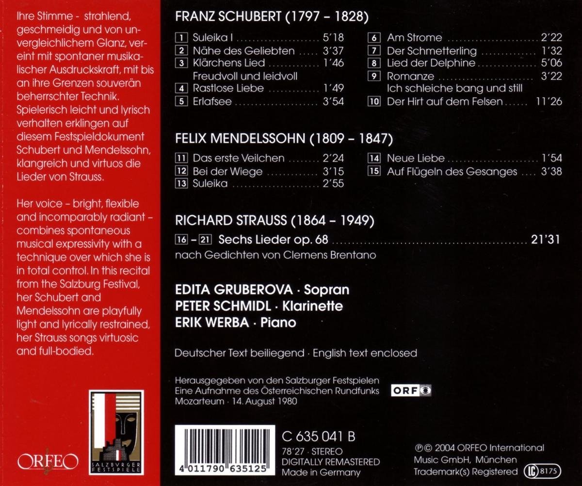 Edita Gruberova, Peter Schmidl, Erik Werba - Edita Gruberova Singt Schubert,... | bol