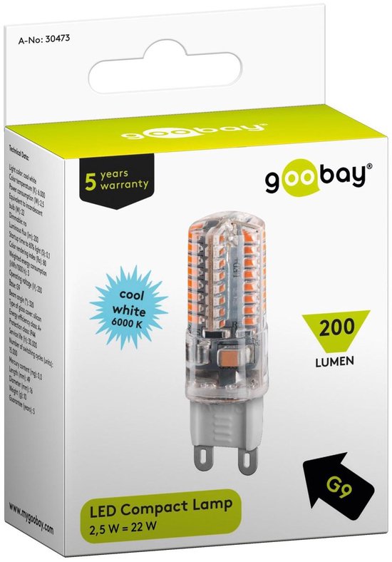 Goobay Leuchten 20W G9 A+ Koel wit LED-lamp | bol.com