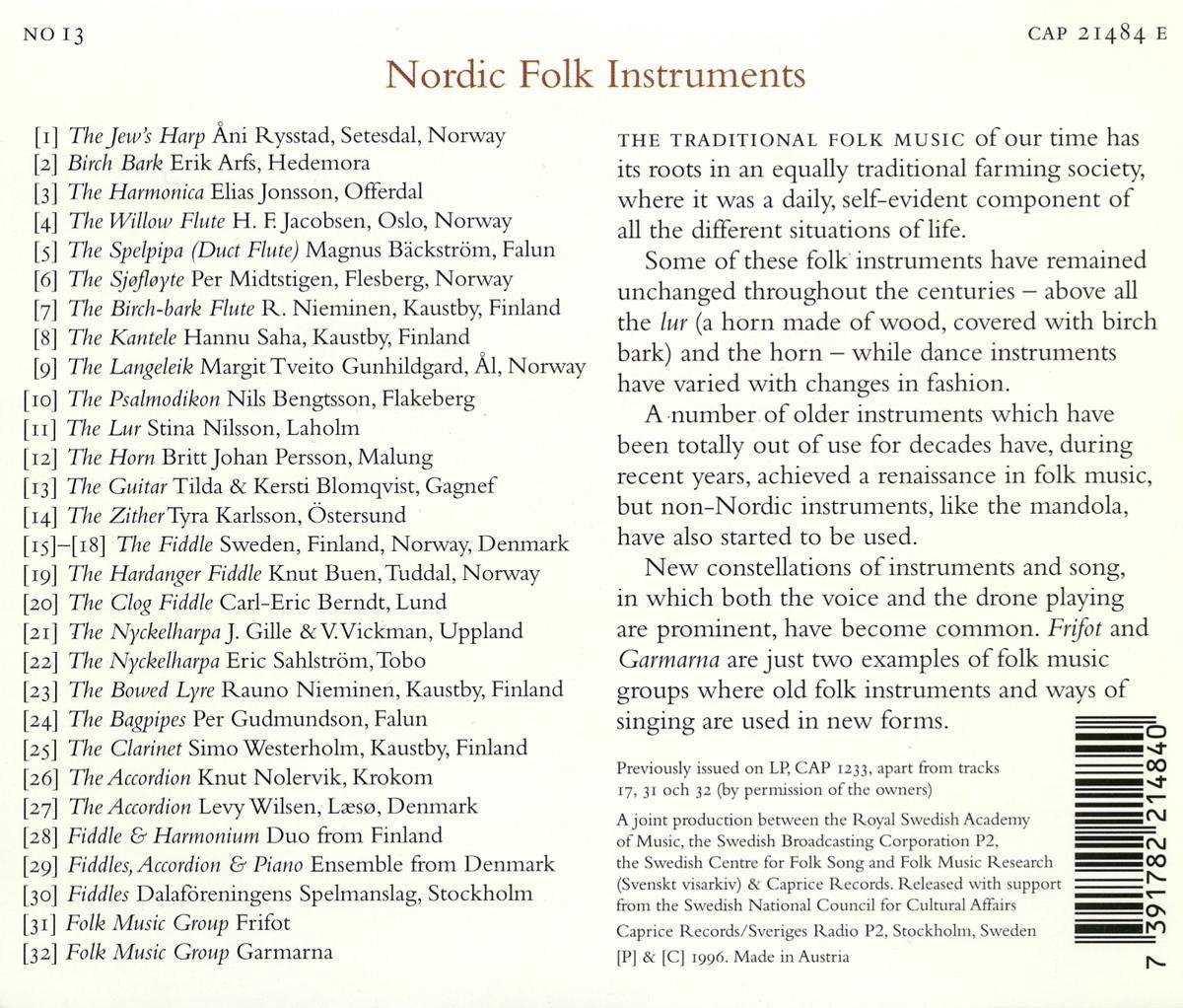 Nordic Folk Instruments, Various Folk Music | CD (album) | Muziek | bol.com