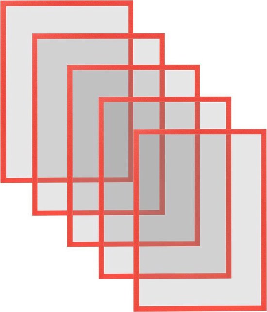 Magnetische Insteekhoezen A4 Rood - Set van 5 stuks | bol