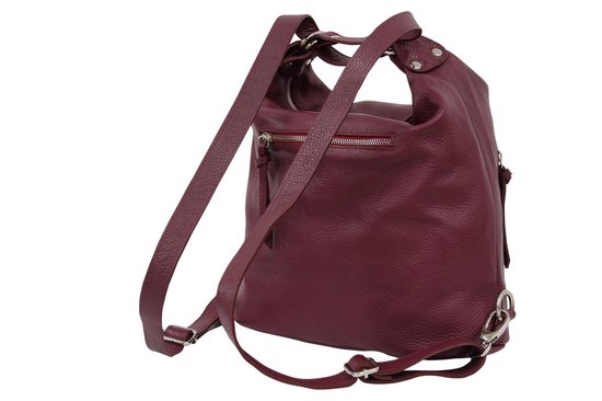 Italiaanse dames handtas, schoudertas rugzak 2 in 1 van echte leer ...