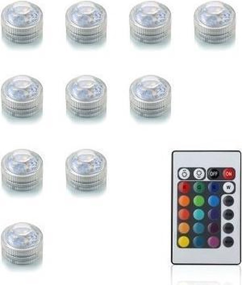 10 LED lampjes met afstandsbediening - Multicolor | bol.com