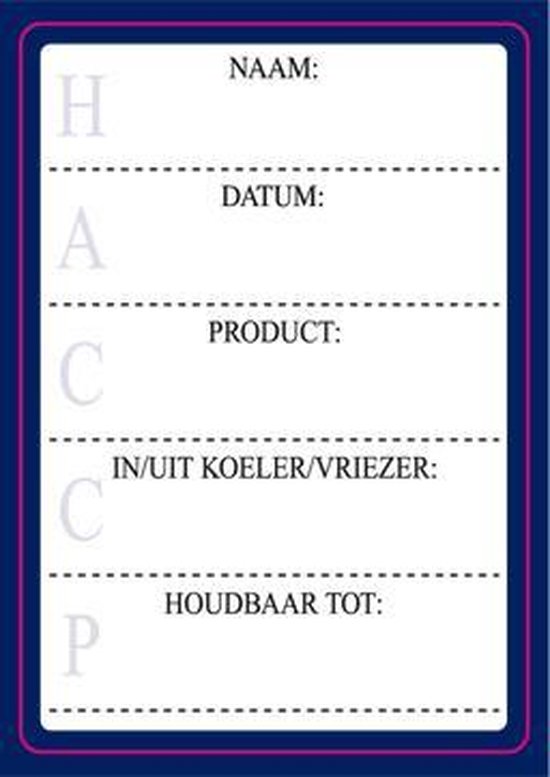 Etiketten HACCP zwart/blauw | bol