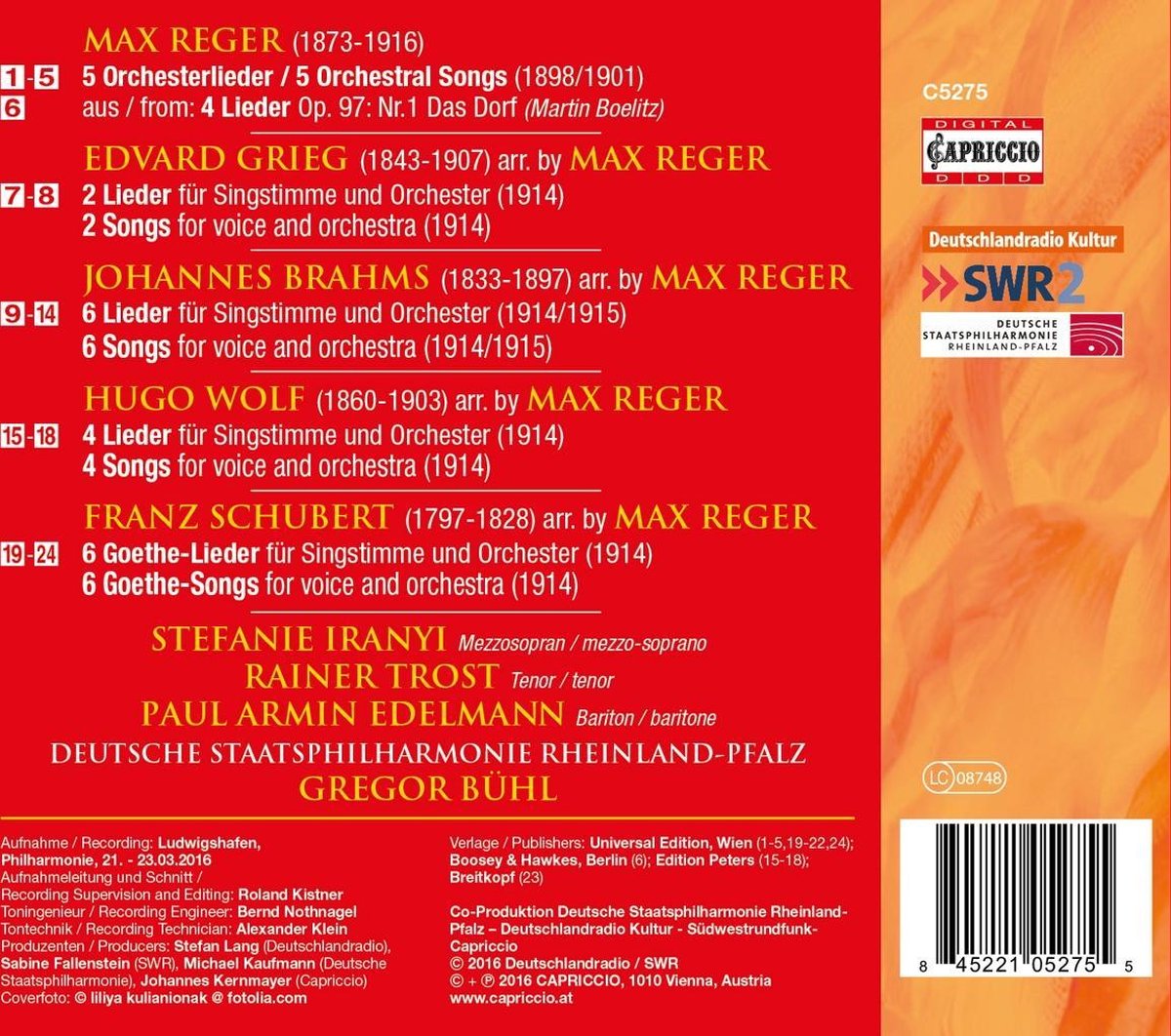Max Reger: Orchestral Works, Rainer Trost | CD (album) | Musique | bol.com