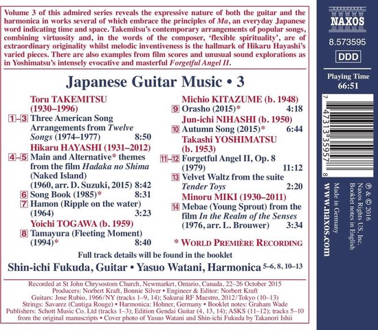 Shin-Ichi Fukuda & Yasuo Watani - Japanese Guitar Music, Vol. 3 (CD ...