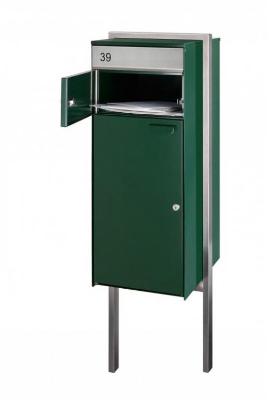Post- pakketbrievenbus vrijstaand model (Groen) met grondplaat | bol
