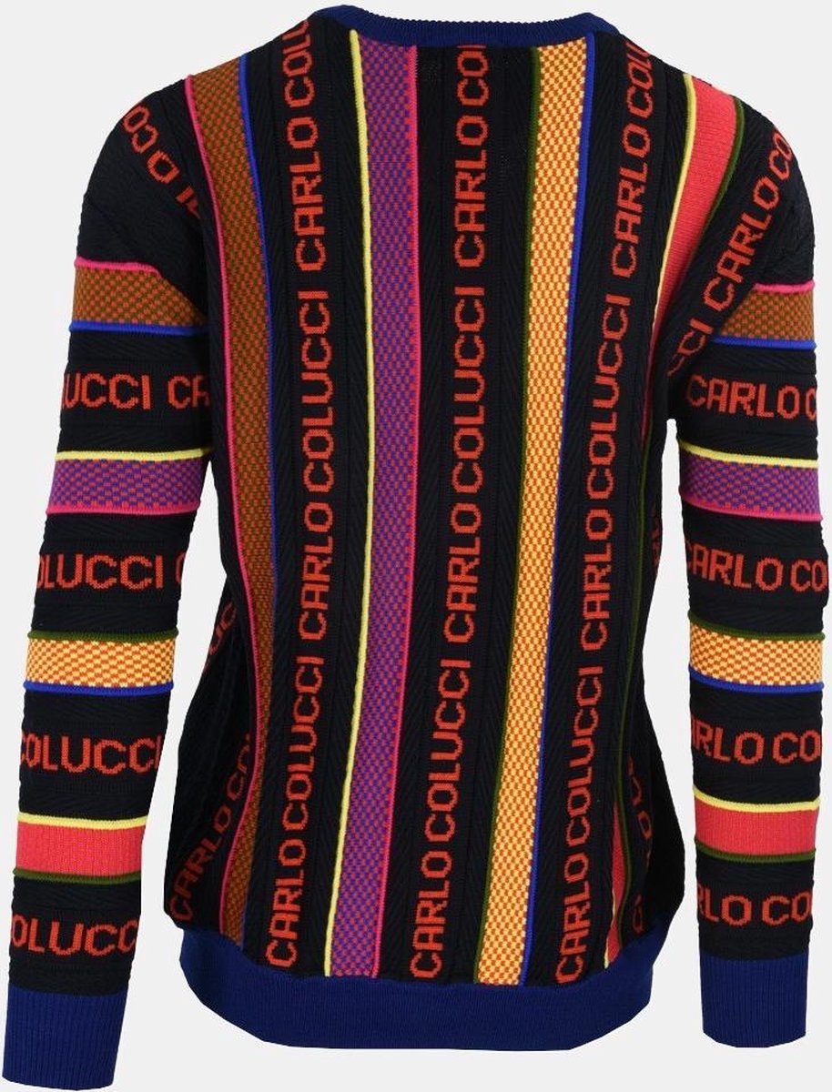 Carlo Colucci Trui Verticaal Gebreid, Marine blauw | bol.com