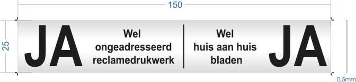 Ja Ja sticker brievenbus - Aluminium zwart - Ja sticker wel reclame ...