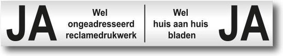Ja Ja sticker brievenbus - Aluminium zwart - Ja sticker wel reclame ...