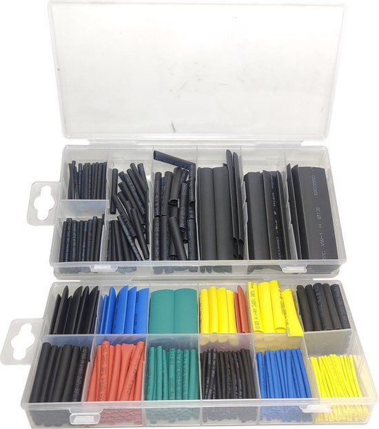 Krimpkous set 407 delig gekleurd en zwart assortiment in opberg boxen | bol