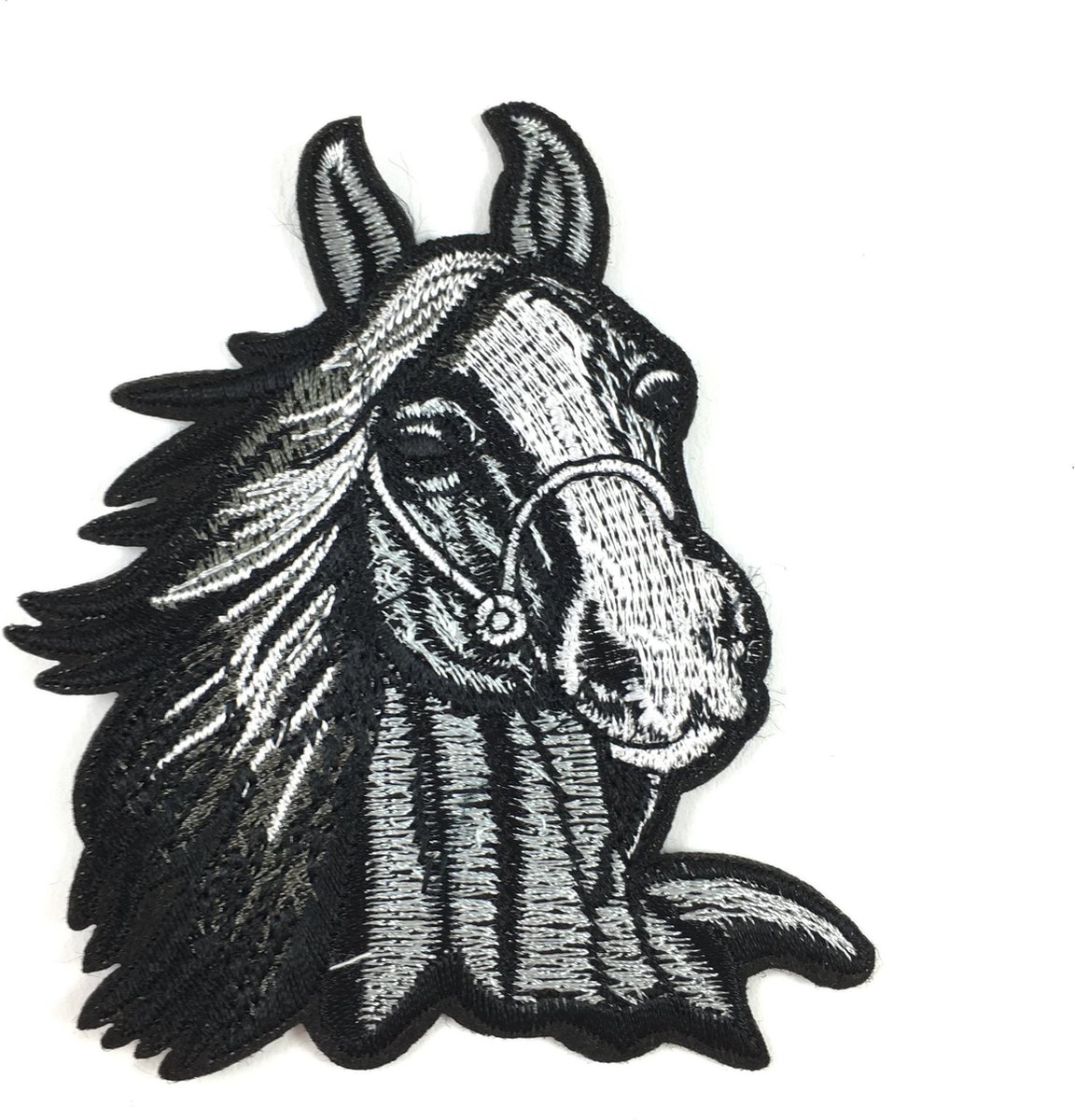 Pony Paard Paarden Strijk Embleem Patch Zwart Wit 8 cm / 10.5 cm ...
