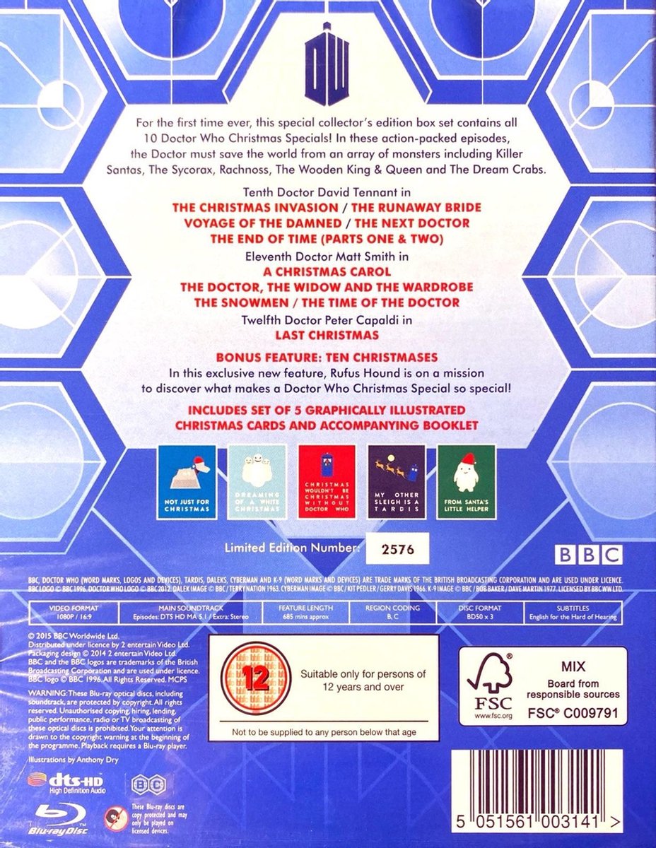 Doctor Who - The 10 Christmas Specials (Limited Edition) [Blu-ray ...