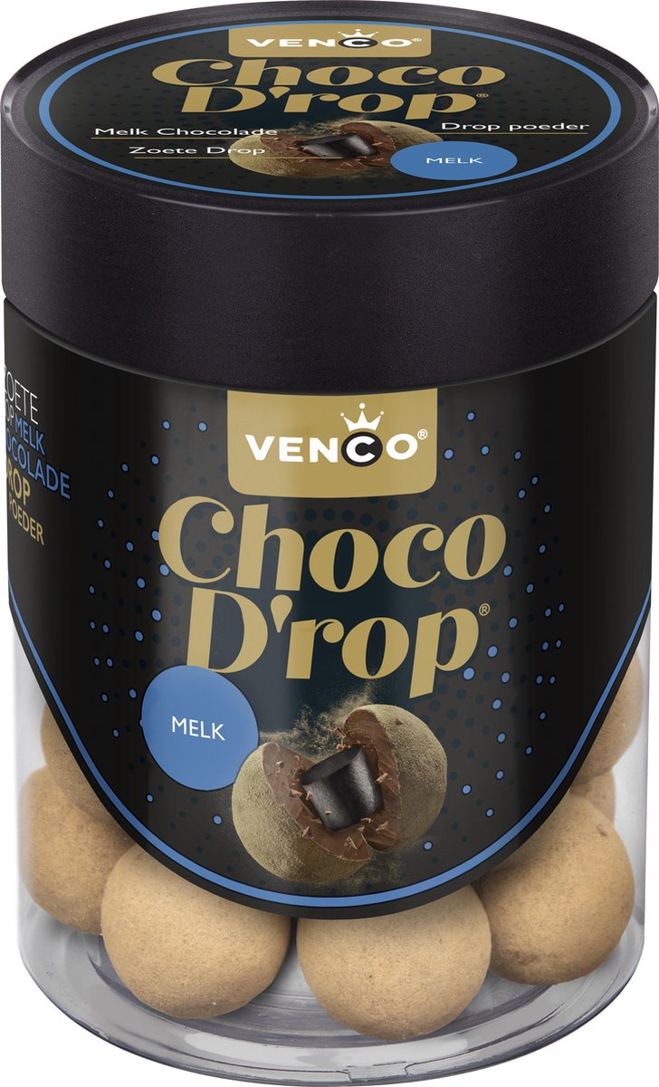 Venco Choco Drop – 3 varianten – Melk, Puur en Wit Salmiak chocolade ...