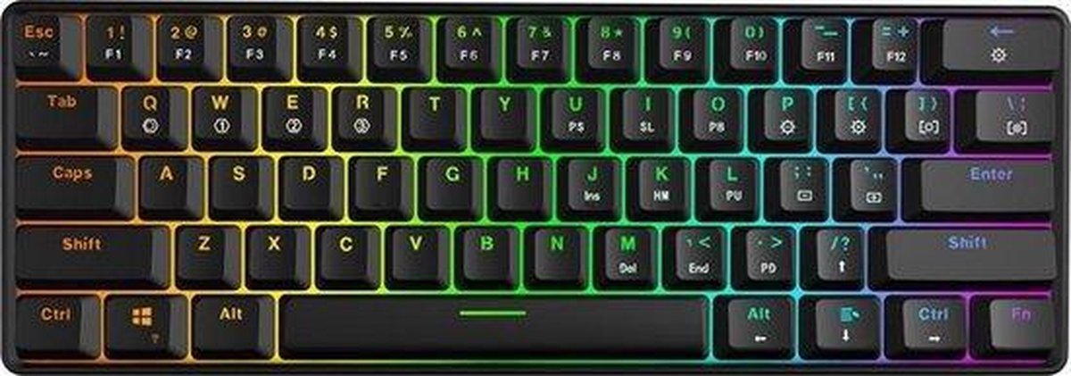 GK61 Keyboard - Qwerty - Mechanisch Gaming Toetsenbord 60% - RGB - USB ...