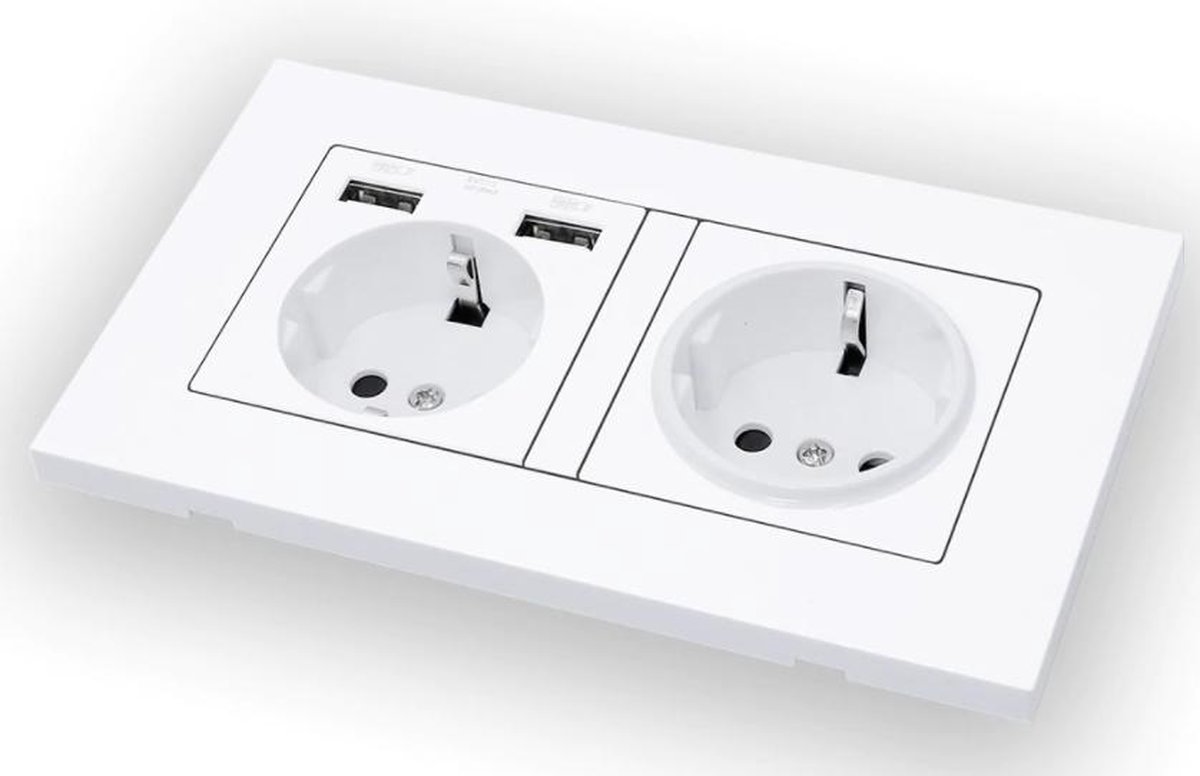 USB stopcontact - USB stopcontact inbouw - Inbouw wandcontactdoos - USB ...