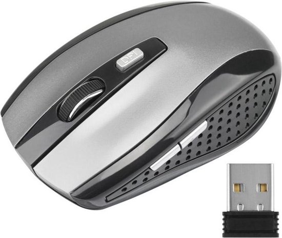 Computermuis - Draadloze muis - Grijs - muis met draadloze USB receiver ...