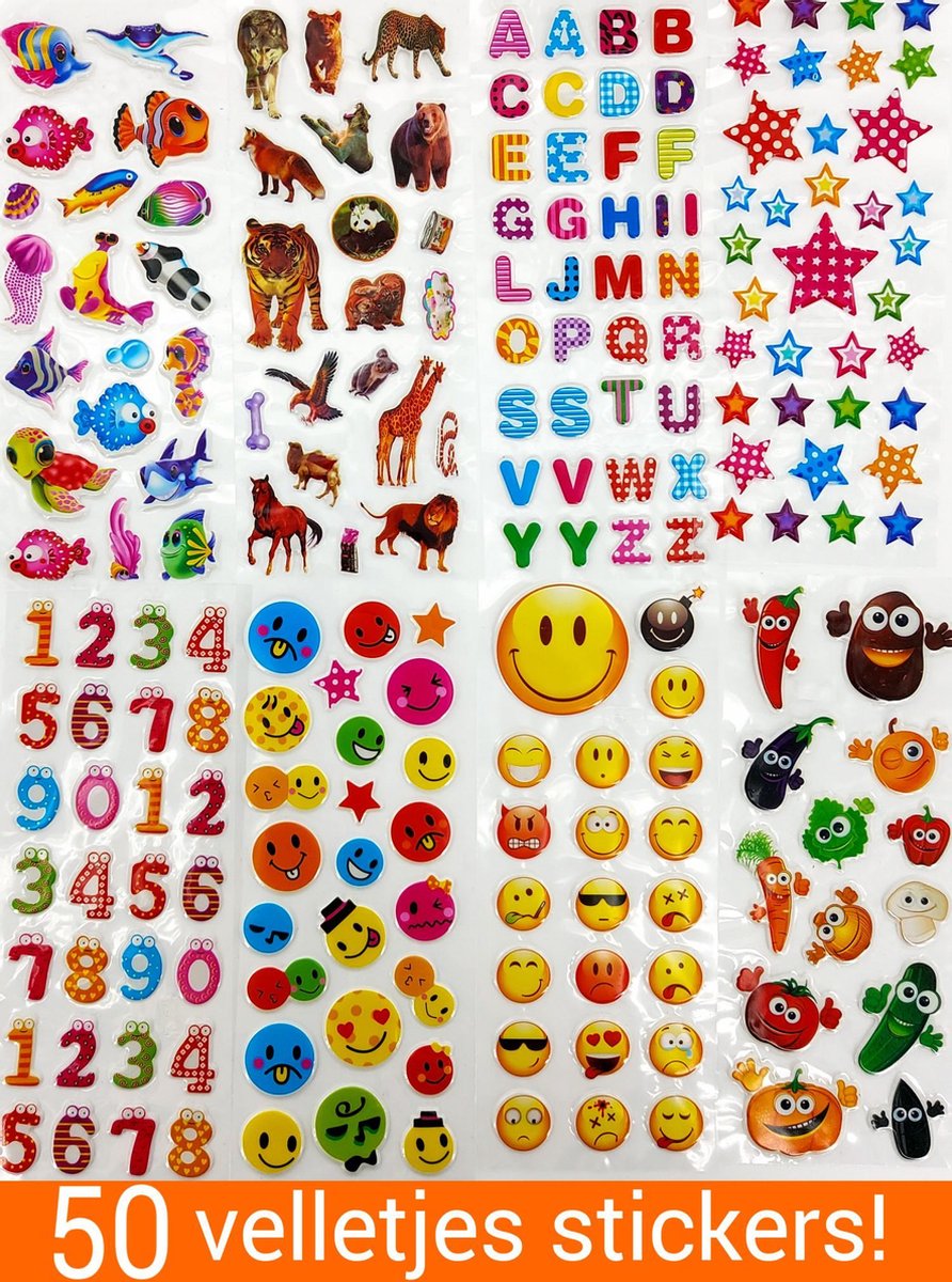 Stickers 50 Vellen voor Kinderen - Beloningsstickers 3D Foam Dieren ...