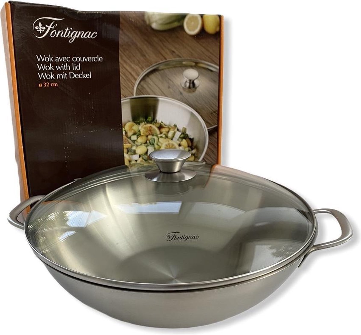 Fontignac wok pan met deksel - 32cm | bol