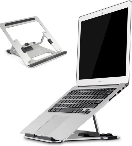 MisterHomeOffice - Premium Laptop Standaard Zilver + Gratis E-Book ...