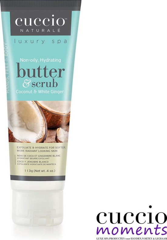 Cuccio Butter & Scrub Tube 113 gr Coconut & White Ginger - Suikerscrub ...