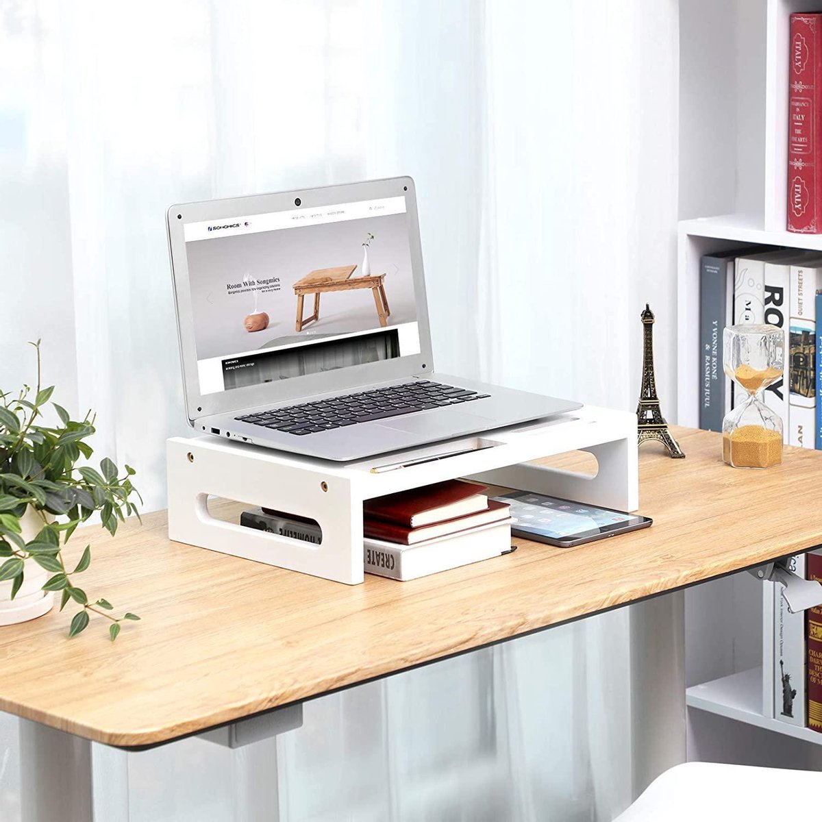 EKEO - Laptopverhoger - Beeldschermverhoger - Bamboe - 41 x 28 x 10 cm ...