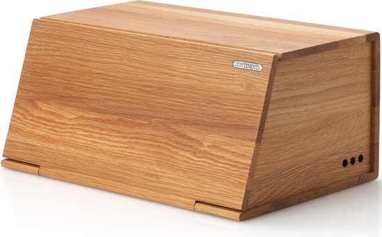 Continenta Broodtrommel - Eikenhout voor op aanrecht - 40x28x18,5cm | bol