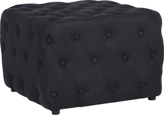 Hocker - Poef - Stof - Zwart | bol.com