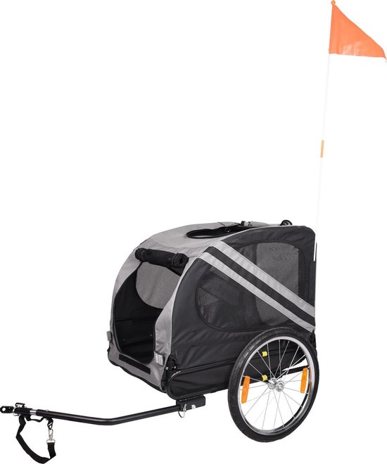 Adori Fietskar - Hondenfietskar - 125 x 75 x 95 cm Grijs Zwart | bol.com