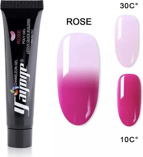 Temperatuur veranderende polygel Rose 15 gram | bol.com