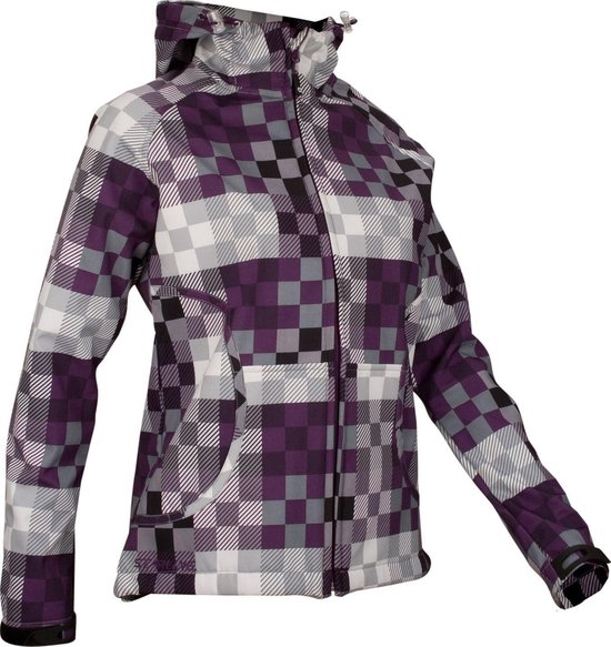 Starling Softshell Jack met Capuchon - Dames - Paars/Grijs/Wit/Zwart ...