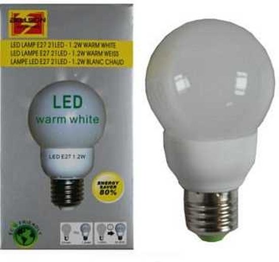 LED LAMP E27 21LED- 1,2W WARM WHITE | bol