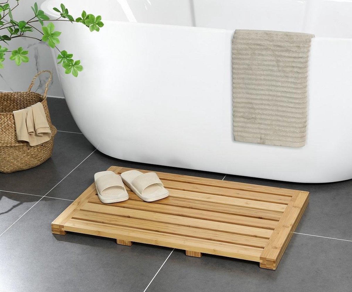 Decopatent® Bamboe badmat voor douche of bad - Houten Douchemat ...