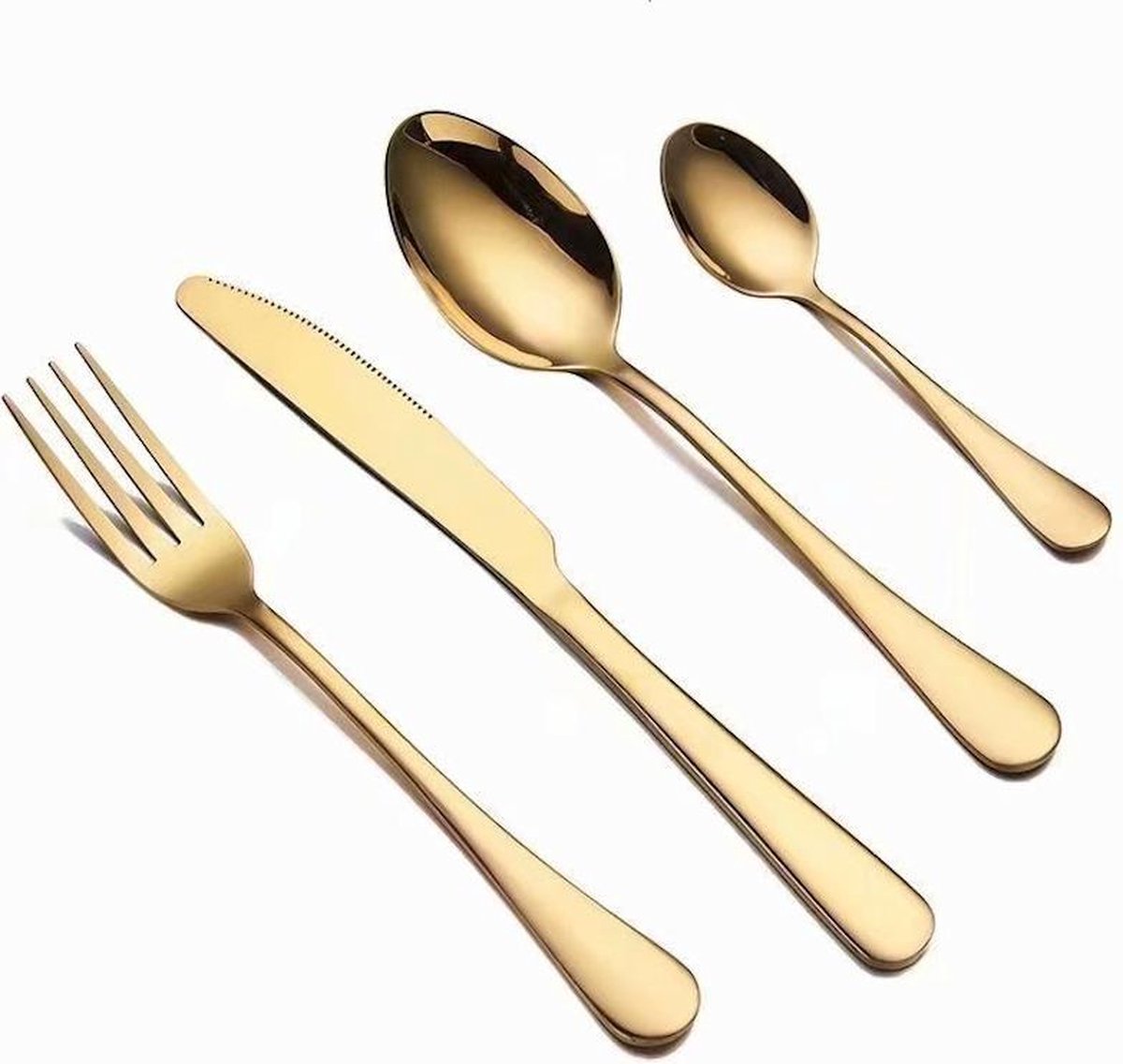 Trendfield Gouden Bestekset 6 Persoons - 24 Delige Bestek Set - Goud ...