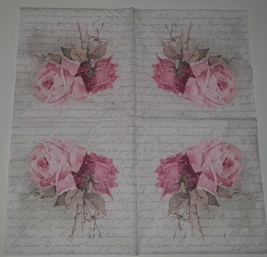 Vintage Rose Poem Sagen vintage cocktail papieren servetten | bol.com