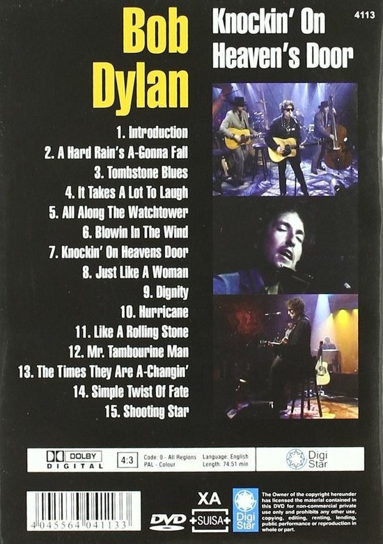 Bob Dylan ‎– Knockin' On Heaven's Door (Dvd) | Dvd's | bol