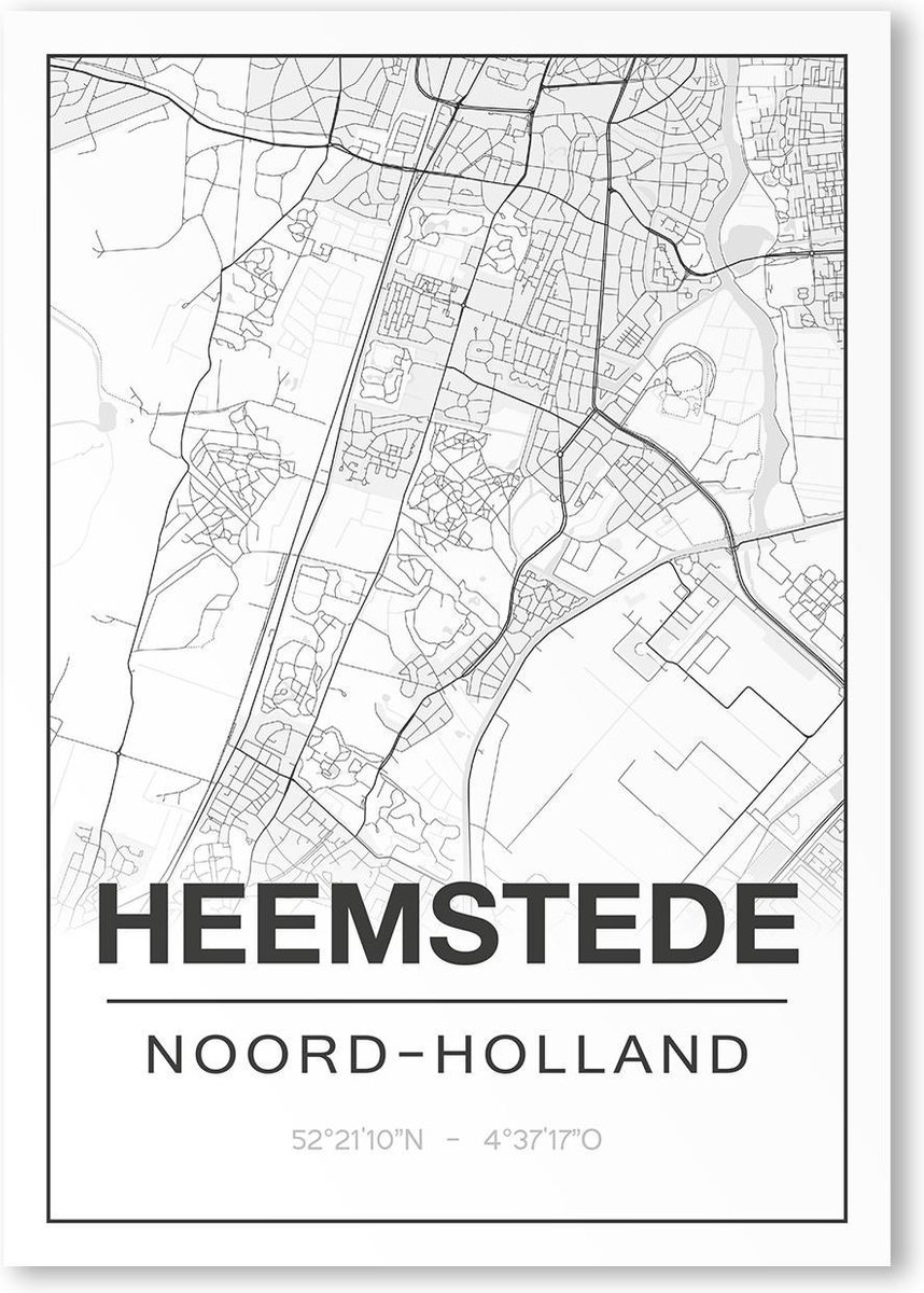 Poster/plattegrond HEEMSTEDE - 30x40cm | bol.com