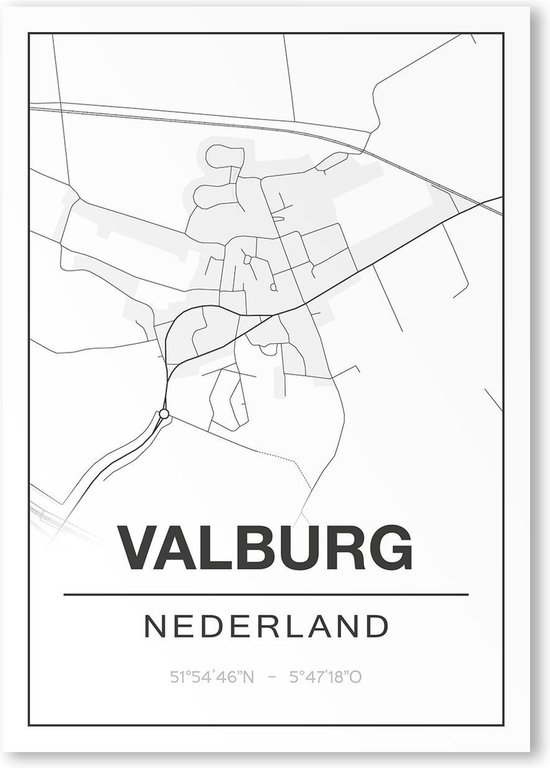 Poster/plattegrond VALBURG - 30x40cm | bol
