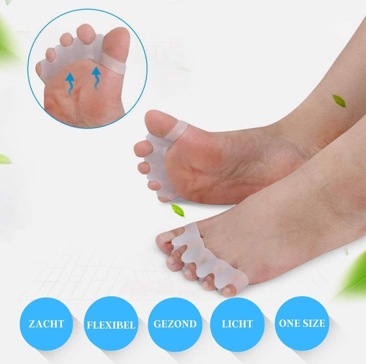 Phannie (2 Stuks) Tenenspreider voor alle Tenen - Corrigeert Kromme ...