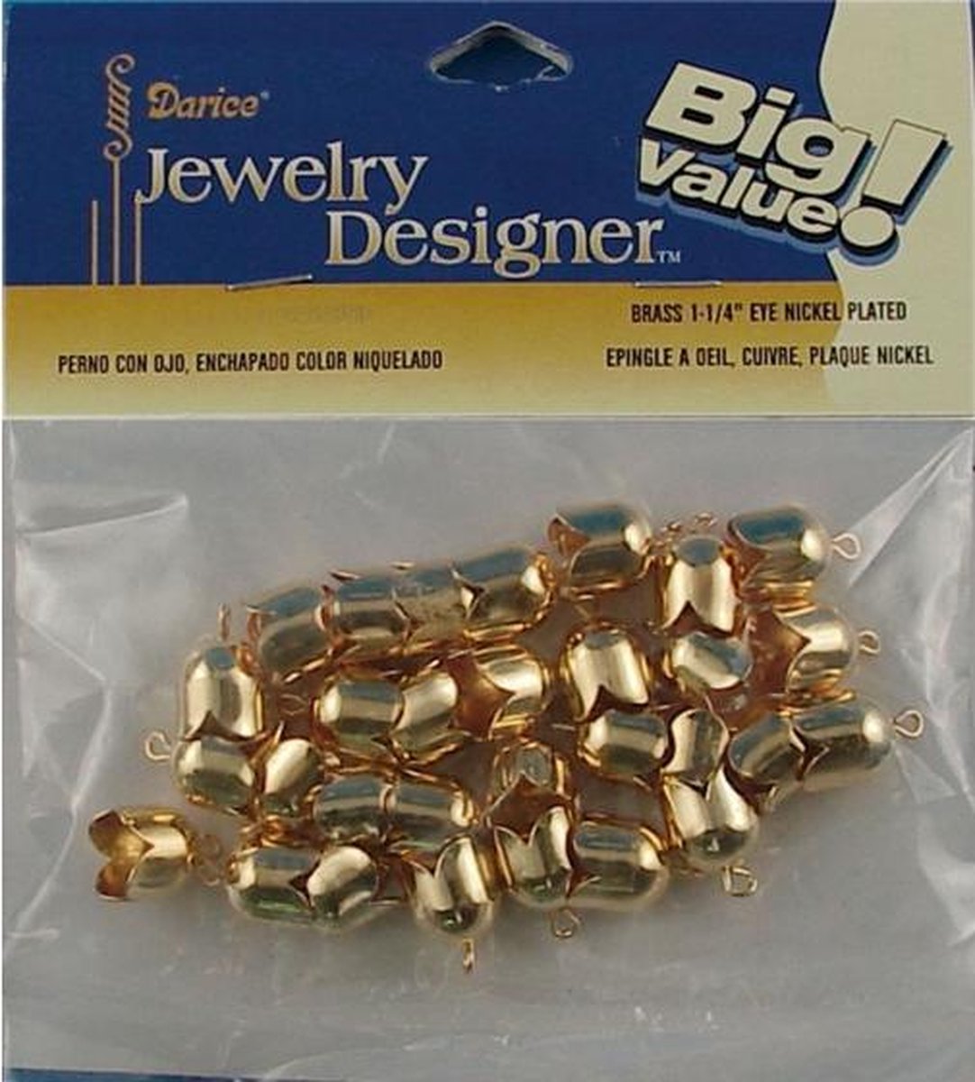 Bell cap with loop 10 mm. 30 stuks gold plated | bol.com
