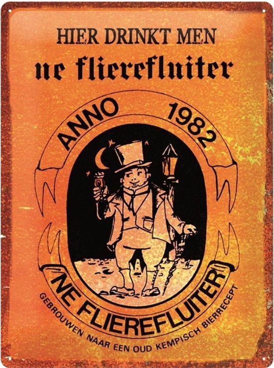 Ne Flierefluiter Anno 1982 Metalen wandbord in reliëf 30 x 40 cm | bol.com