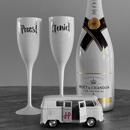 Champagne Glazen Proost en Geniet 2 stuks bijStip | bol.com