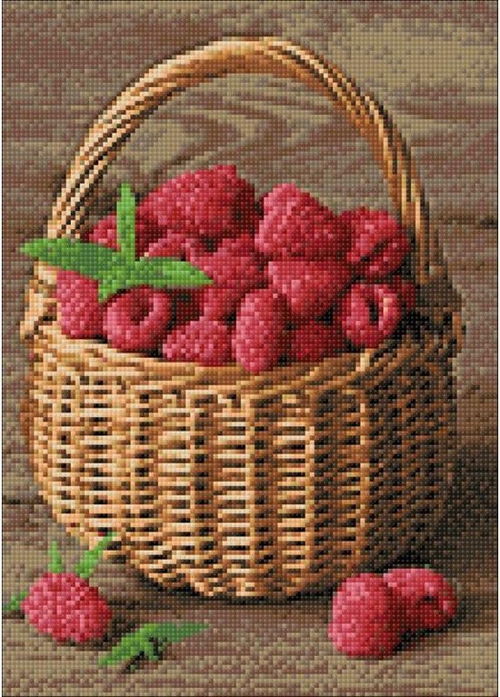 Wizardi Diamond Painting Kit Raspberry Basket WD252 | bol