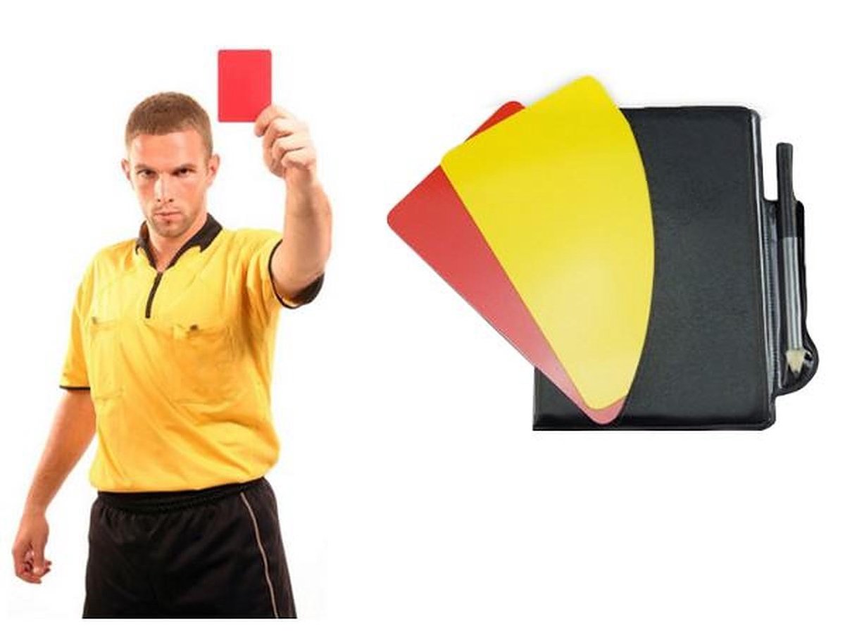 Scheidsrechter set met Rode en Gele Kaarten - Voetbal ...