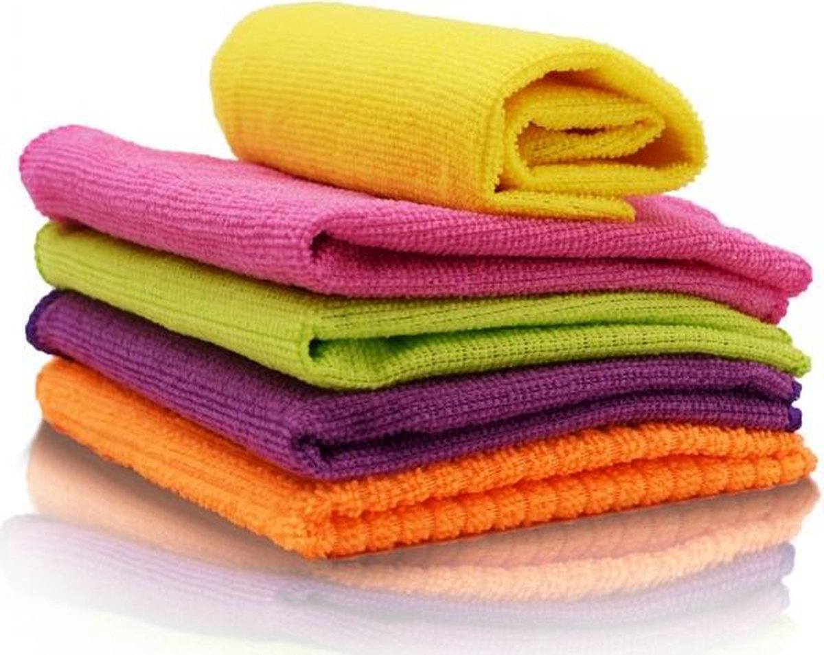 Microvezeldoeken - Set van 5 hoogwaardige doeken - Schoonmaakdoeken ...